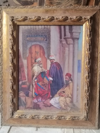 Mazaady - لوحة زيت برواز خشب فرنساوي طول 55سم عرض 45.5